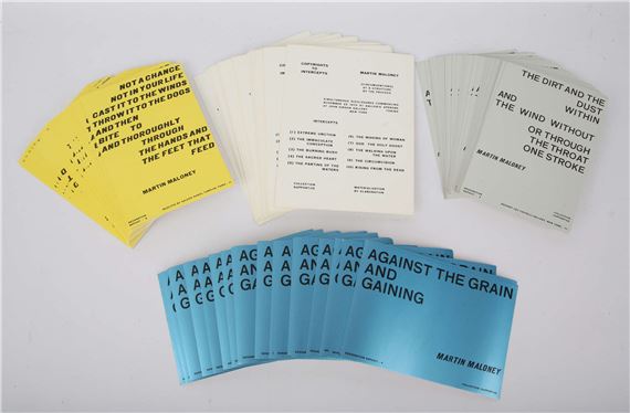 Martin Maloney | Four sets of conceptual screenprint cards, to include ...