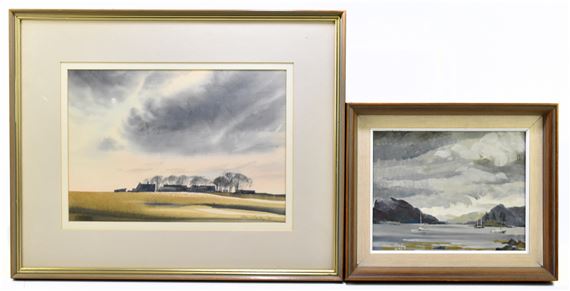 Allan Bailey | river scene with boats | MutualArt