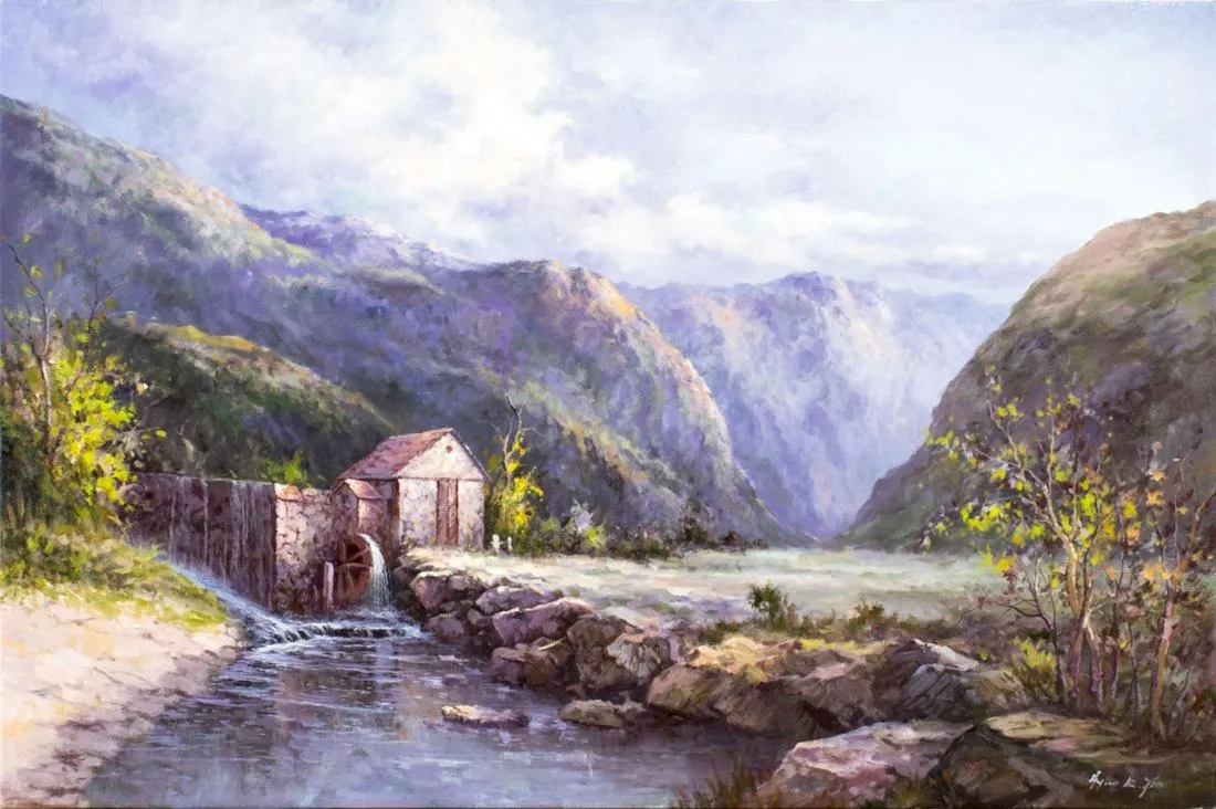 Yoo Hyun Bo | Landscape with Water Mill | MutualArt