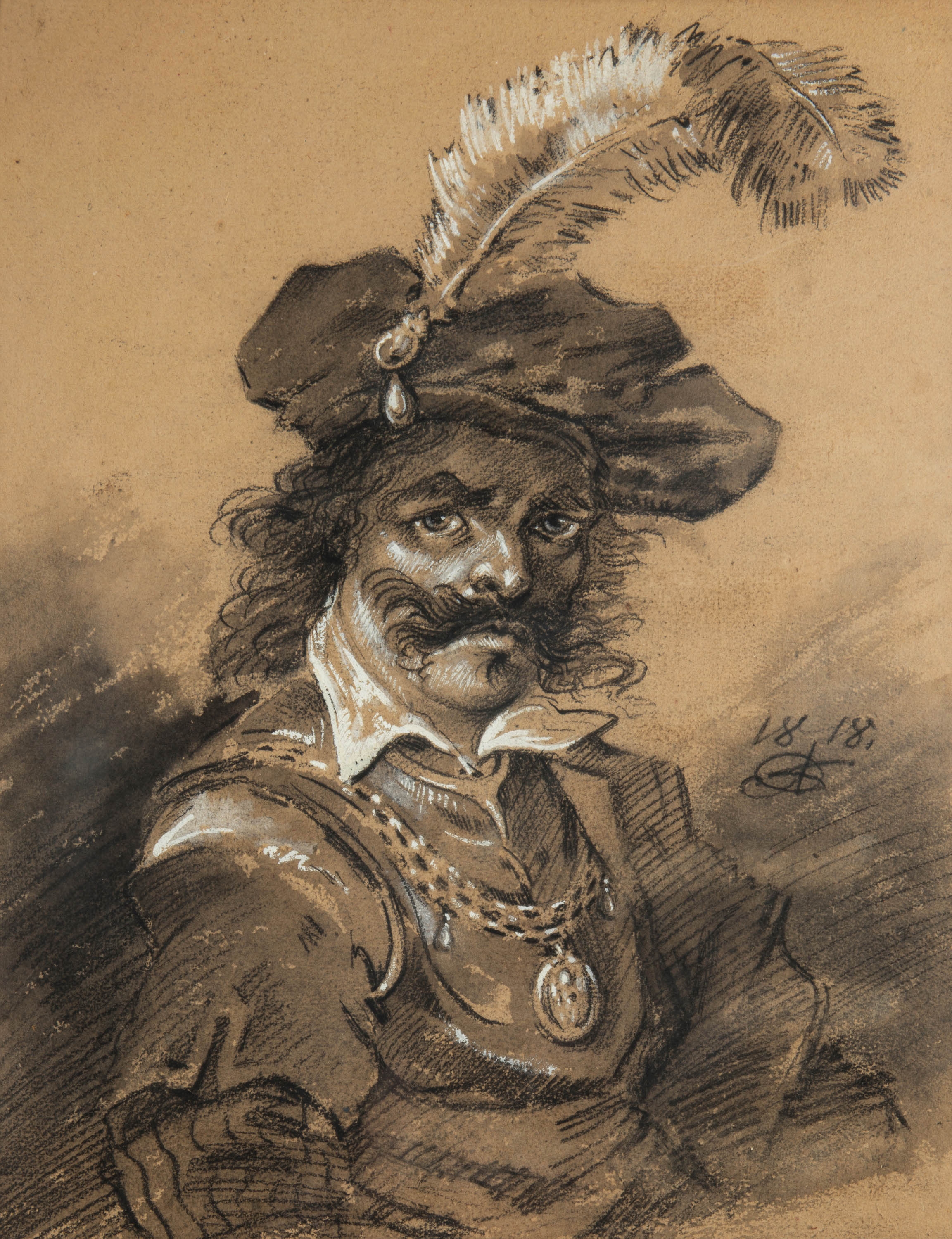 Aleksandr‏ Orlowski | Portret męski w stylu rembrandtowskim | MutualArt