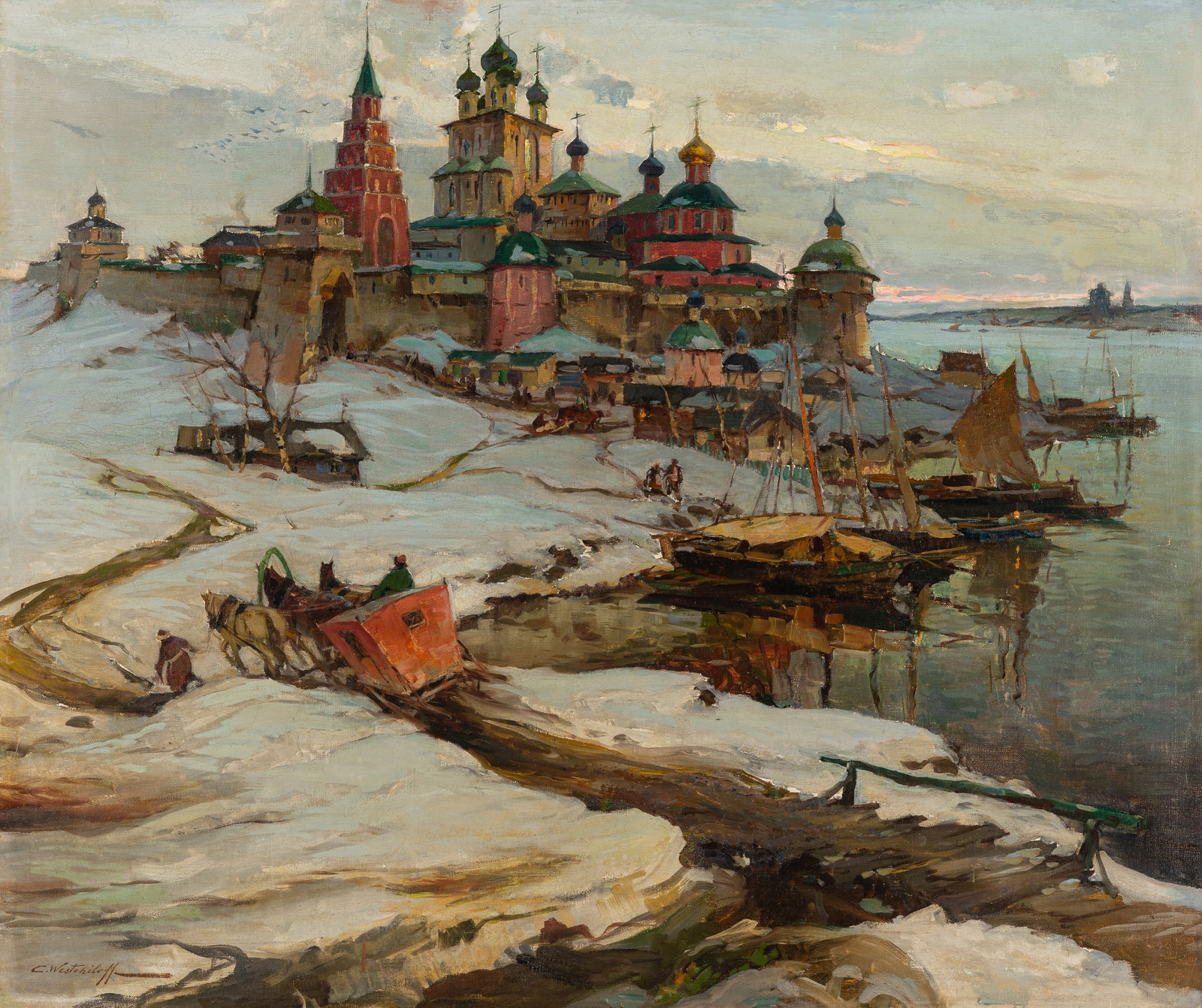 Constantin Aleksandrovich Westchiloff | Monastery on the Volga | MutualArt