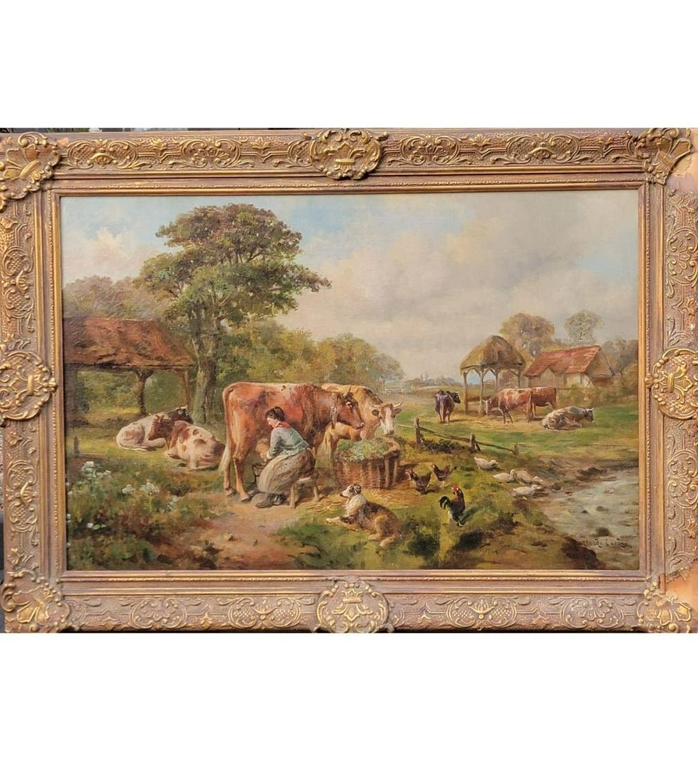 Claude Cardon | British-Claude Cardon Oil On Canvas Landscape Farm ...