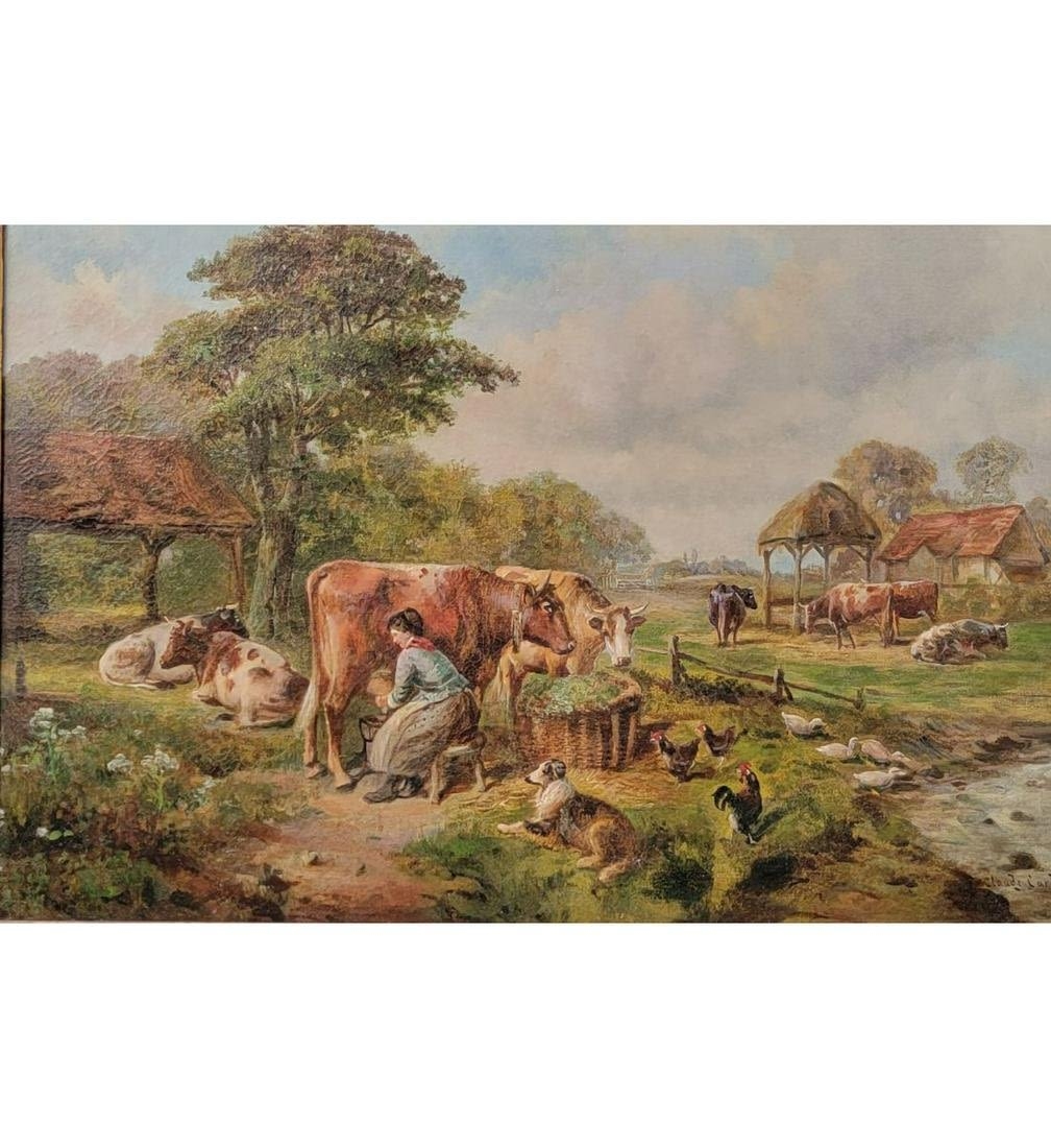 Claude Cardon | British-Claude Cardon Oil On Canvas Landscape Farm ...