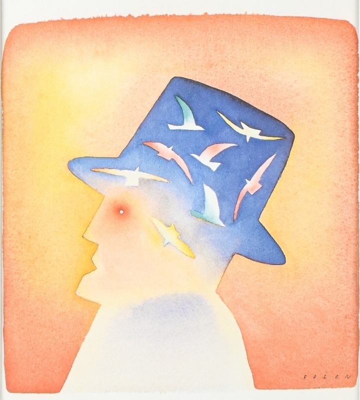 Jean-Michel Folon | Portrait of a man | MutualArt