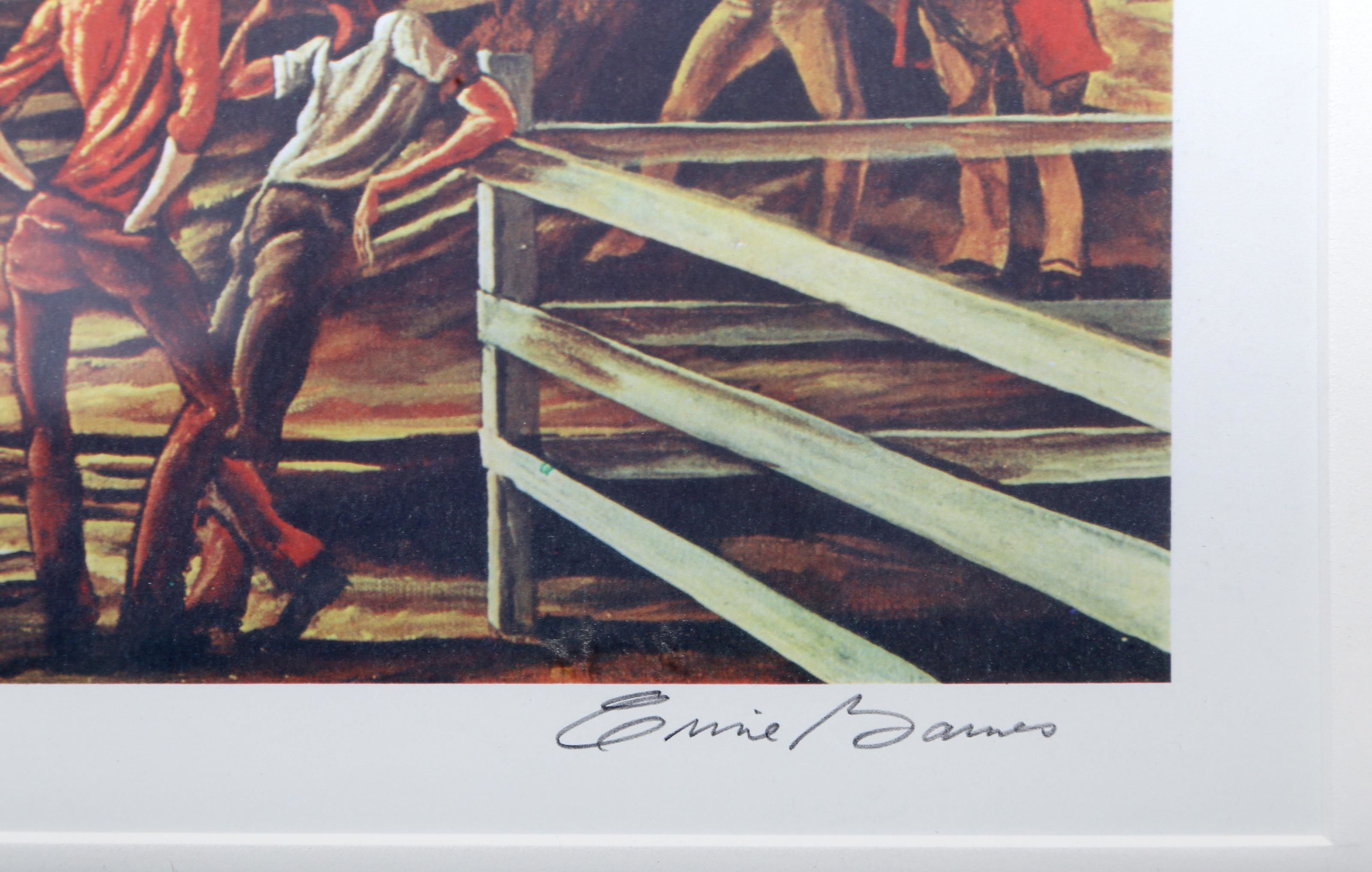 Ernie Barnes | THE BACKSTRETCH (Circa 1980) | MutualArt