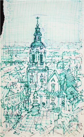 Antoni Sulek | A Study of Warsaw in Green (1976) | MutualArt