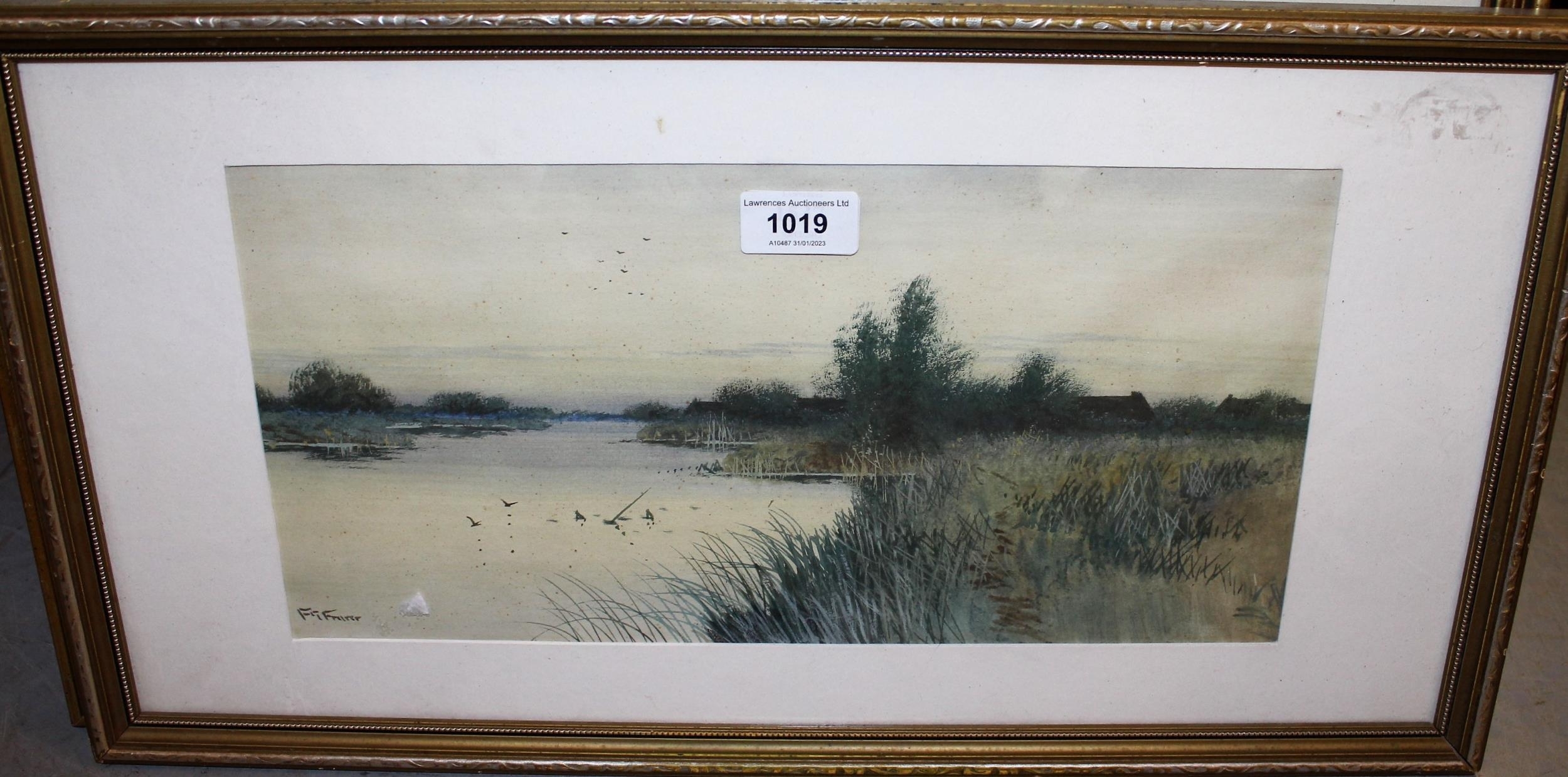 Francis George Fraser | watercolour river landscape | MutualArt