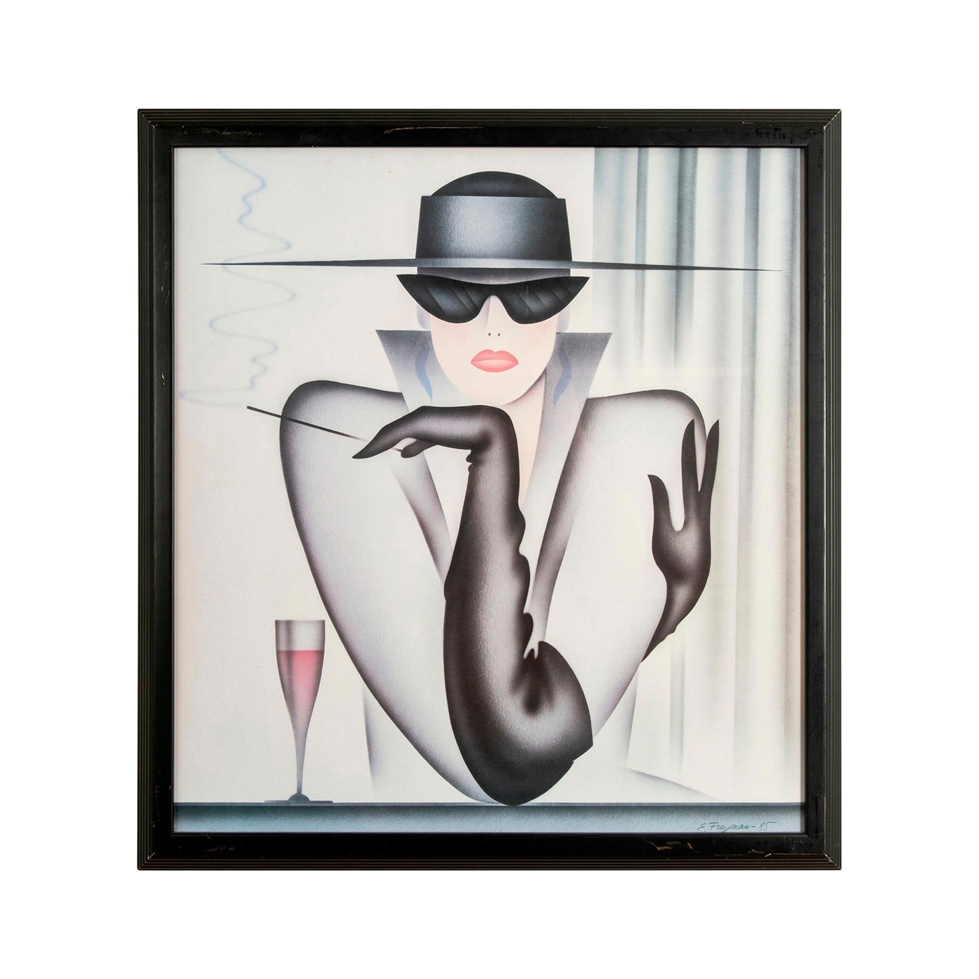 Erik Freyman | Giclee print depicting a woman in stylish sunglasses ...
