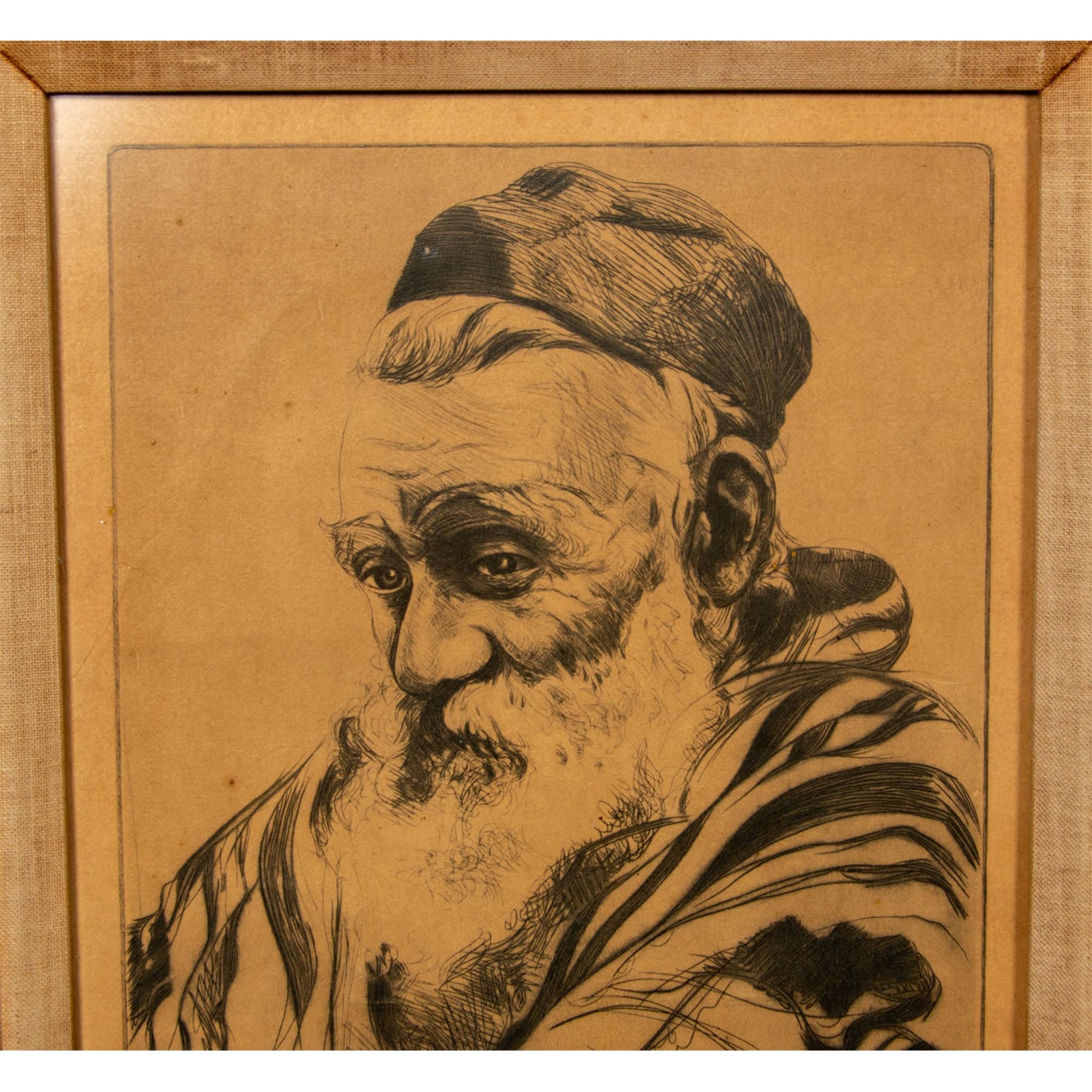 Elias M. Grossman | Vintage Judaica Portrait of a Man with Prayer Shawl ...