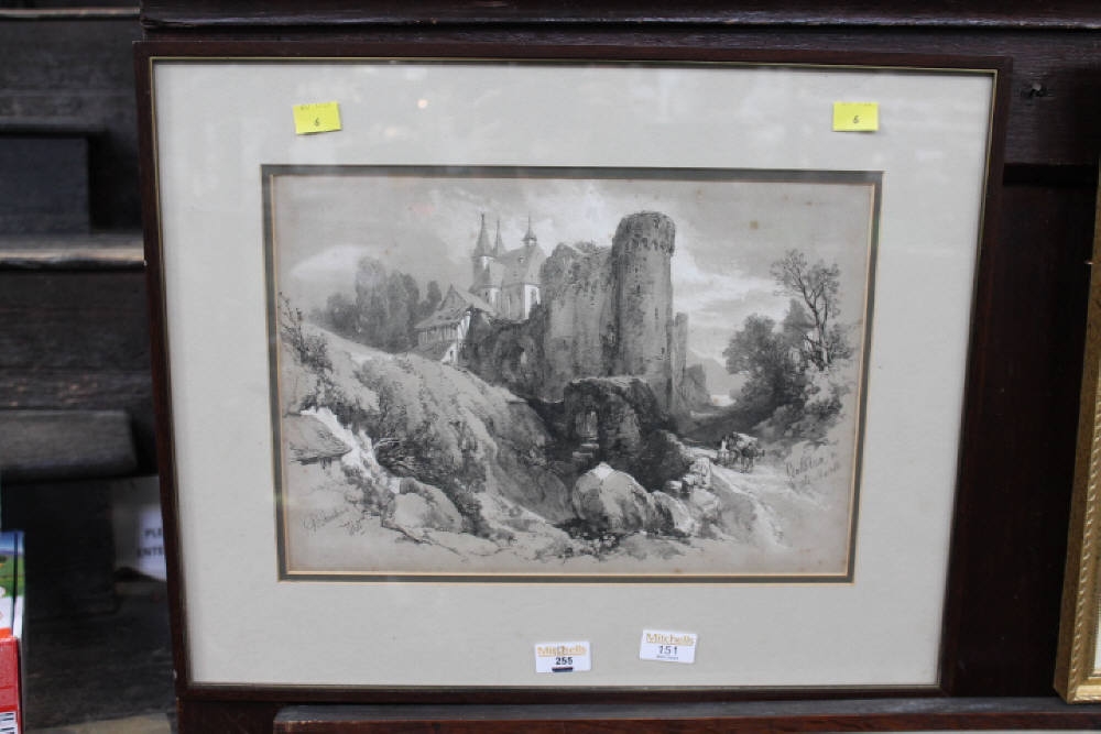 James Duffield Harding | Castle and Ruins on The Moselle (1860) | MutualArt