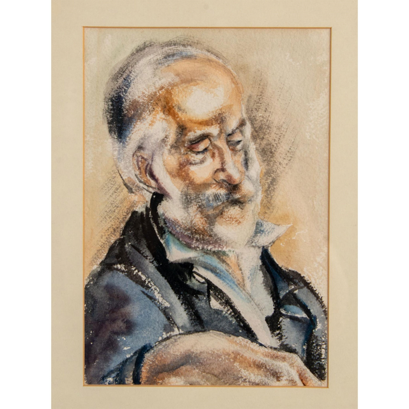 Victor Rojas | Vintage Pastel & Watercolor Painting Portrait of a ...