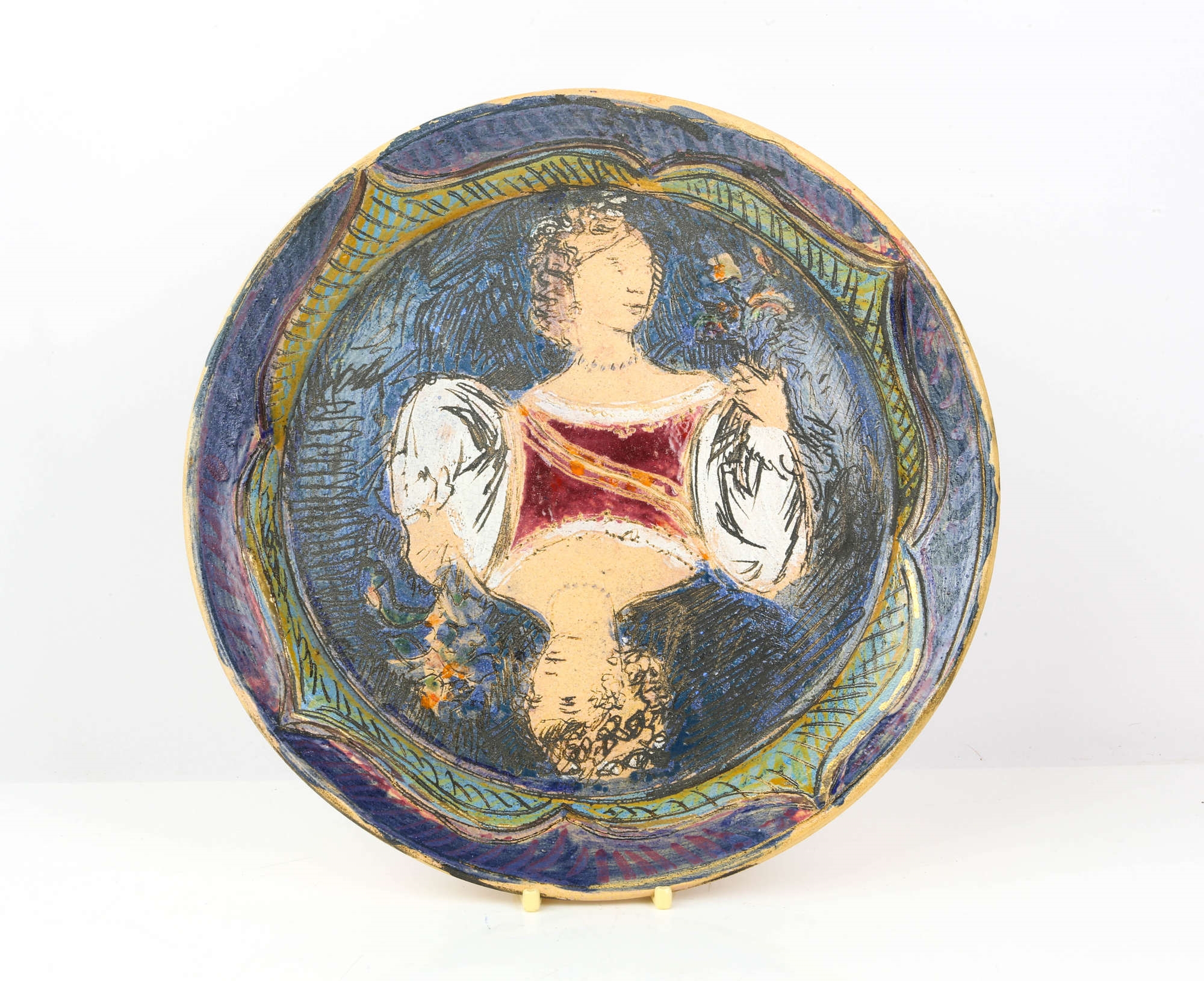 Quentin Bell | Double female figure in a dress with a purple bodice ...