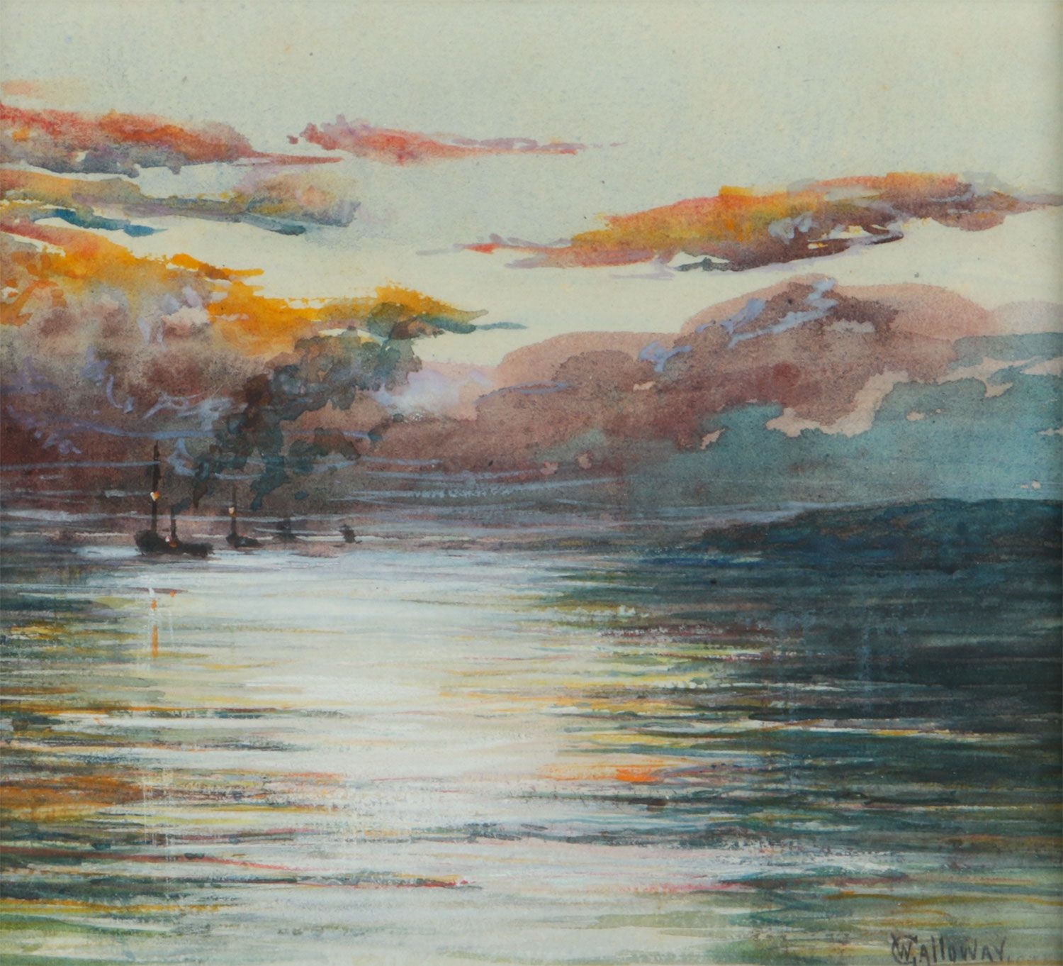 William Galloway | DISTANT FISHING BOATS | MutualArt