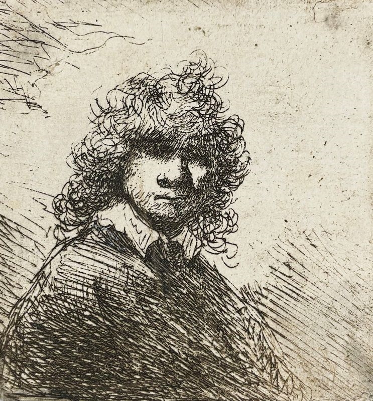 Rembrandt van Rijn | REMBRANDT. Rembrandt bareheaded, with high curly ...