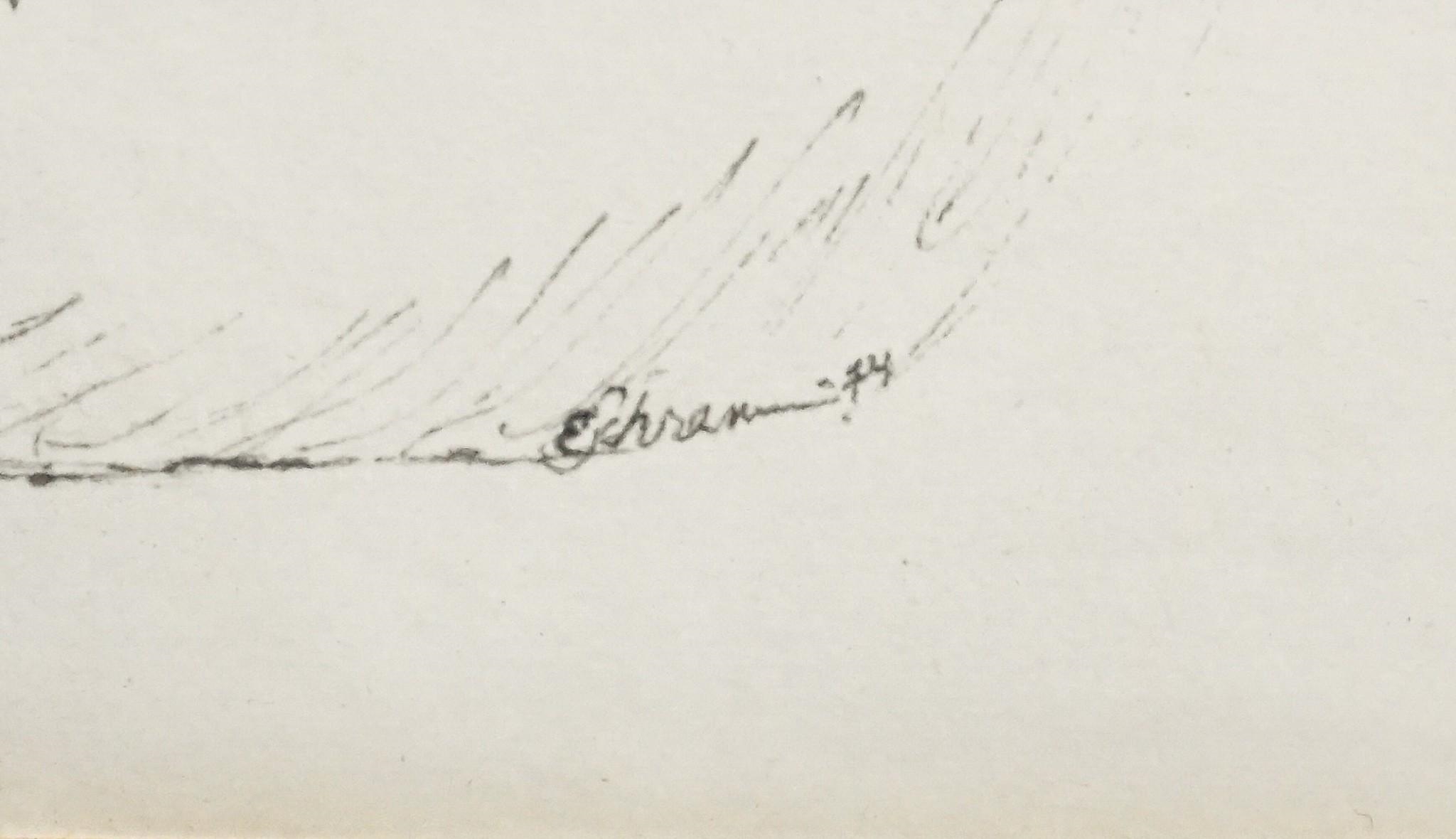 Eileen Schramm | Two Ink on Paper Drawings and One Black and White ...