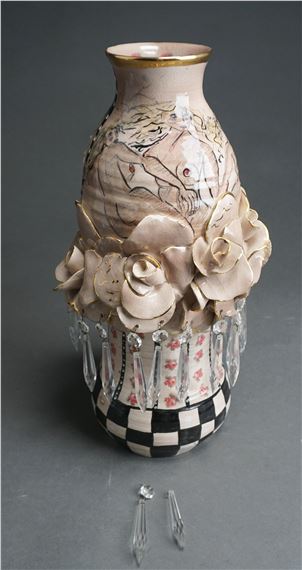 Laney Oxman | Porcelain Figural Vase with Hanging Crystals | MutualArt