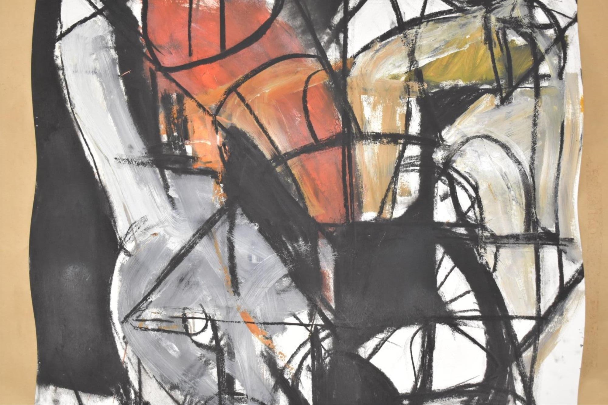 David Gregory Hacker | Original abstract charcoal on paper by listed ...