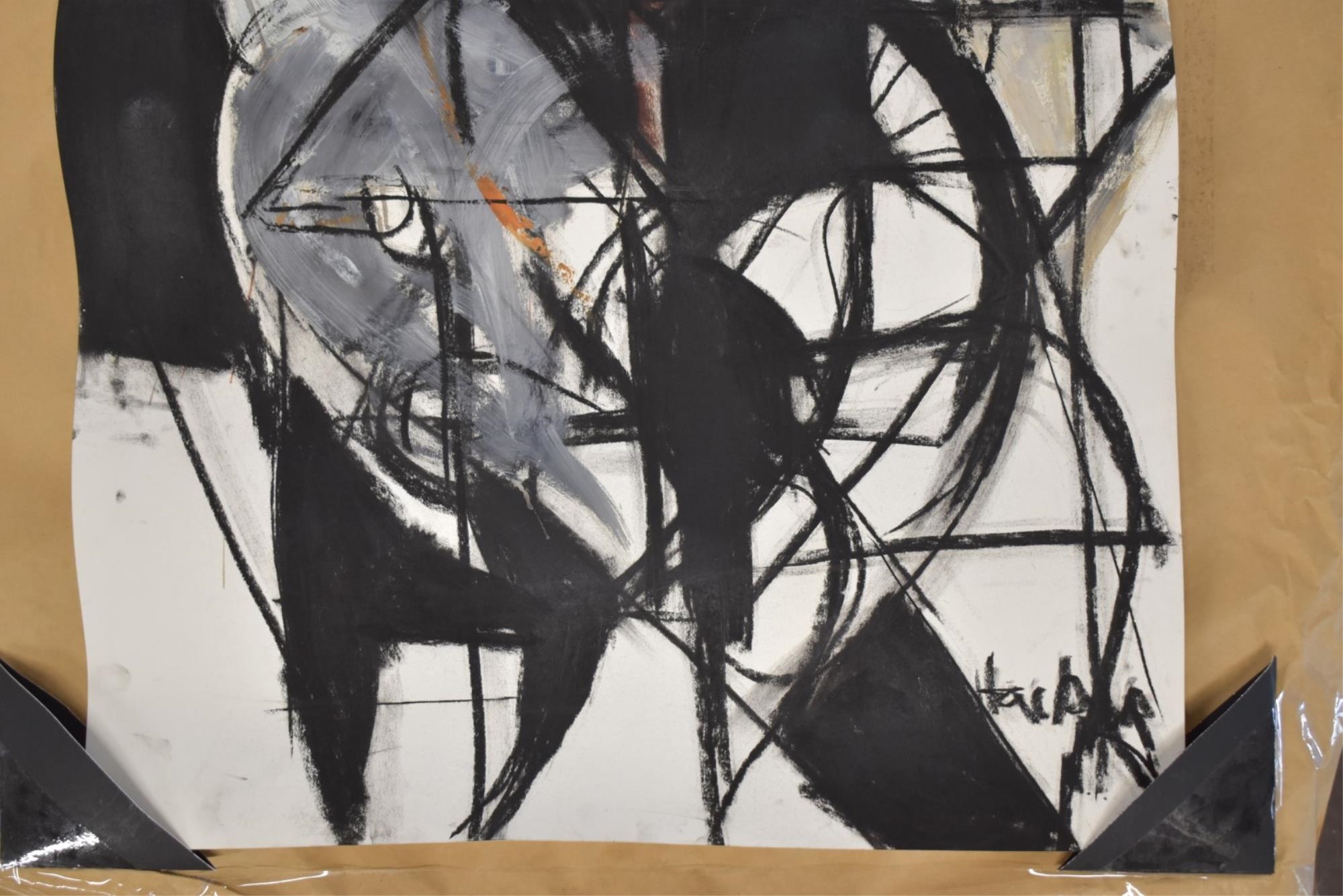 David Gregory Hacker | Original abstract charcoal on paper by listed ...