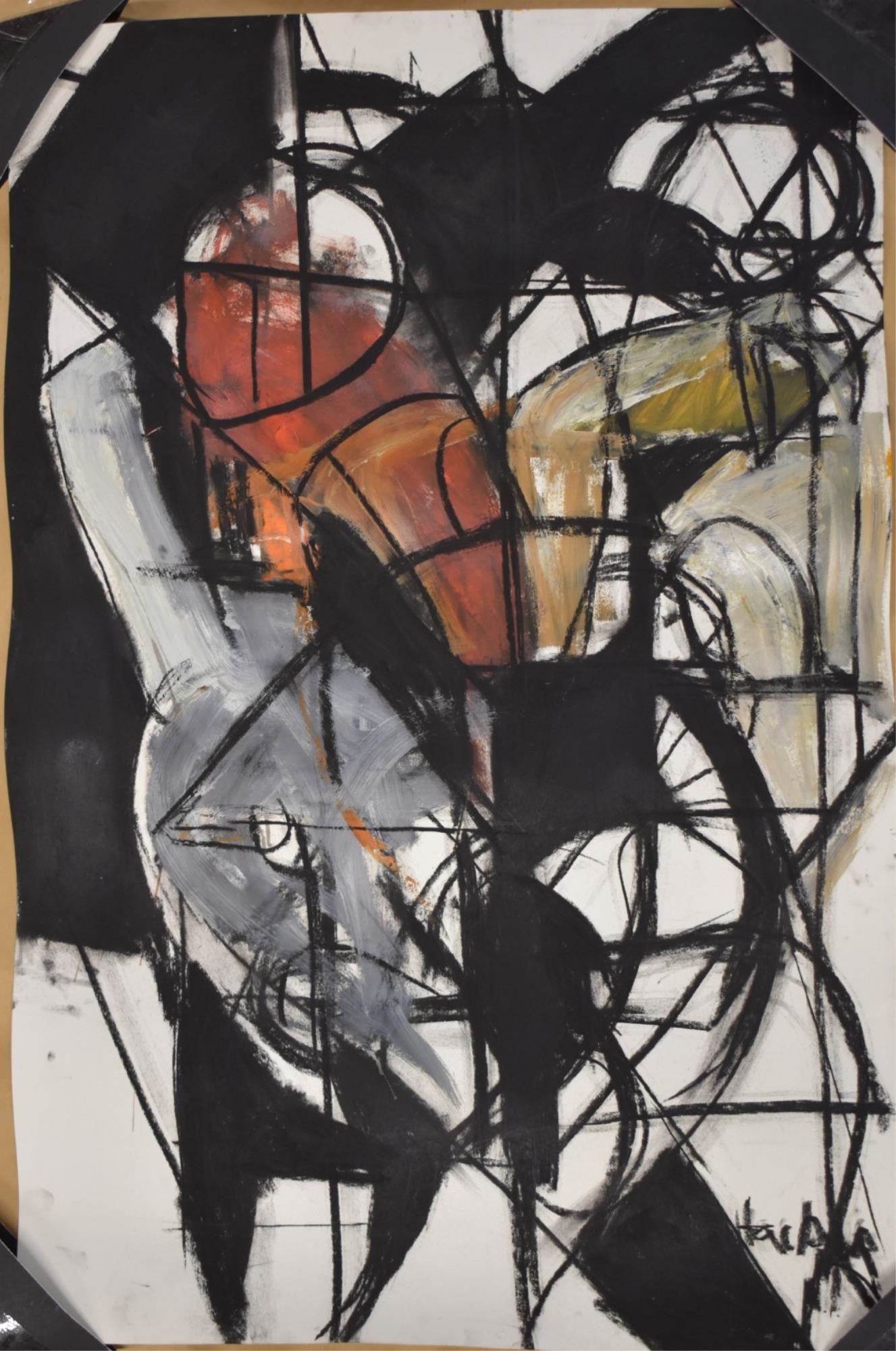 David Gregory Hacker | Original abstract charcoal on paper by listed ...