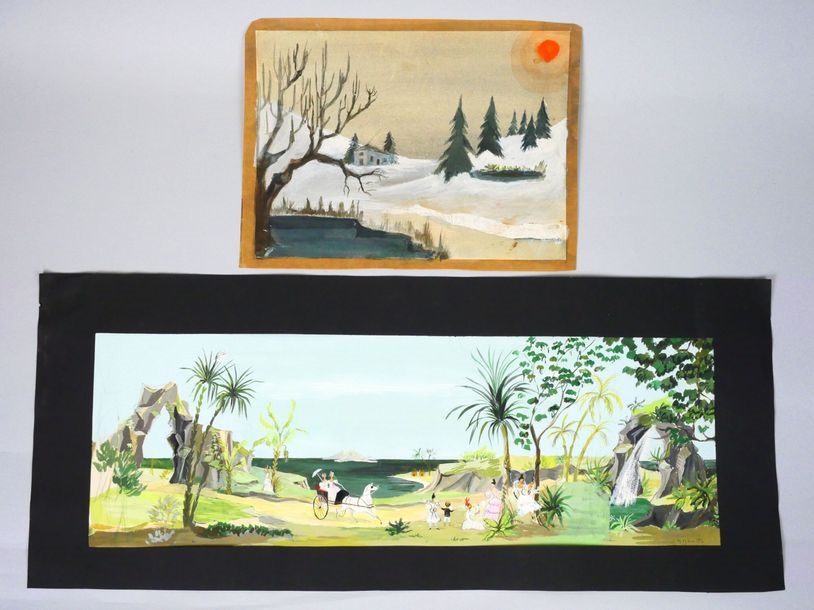 Nicole Marette | Suite of 7 drawings around the journey (Circa 1960 ...