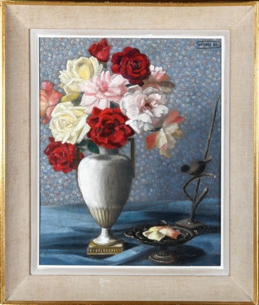 Alphonse Antoine Rodet | Nature morte au bouquet de roses | MutualArt