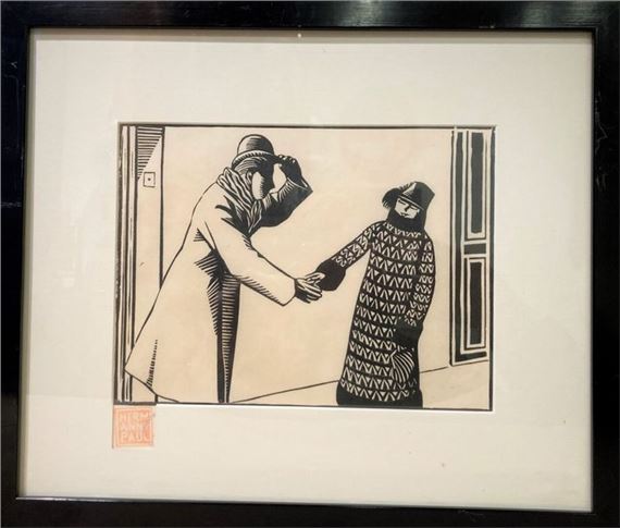 Paul Hermann | HERMANN PAUL Couple greeting each other Ink... - Lot 339 ...
