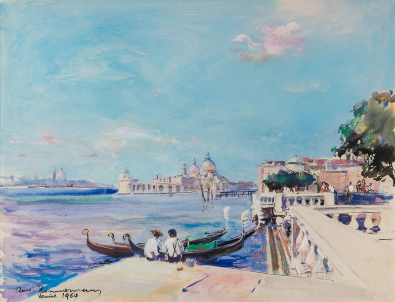 René Zimmermann | René ZIMMERMANN (1904-1991) Venice Watercolor ...
