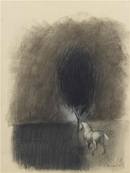 Arthur Okamura | Hive and Bees, The Wolf, and Horse Landscape (a group ...