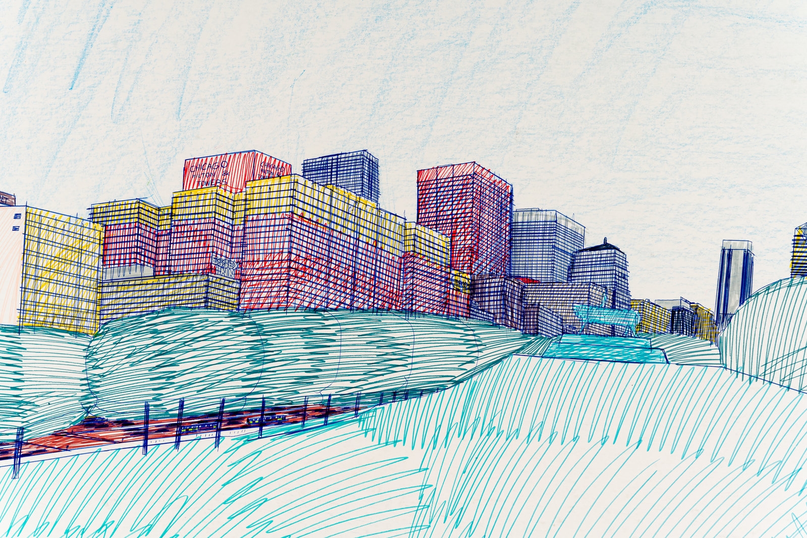 Wesley Willis | The Skyline of Chicago (1986) | MutualArt