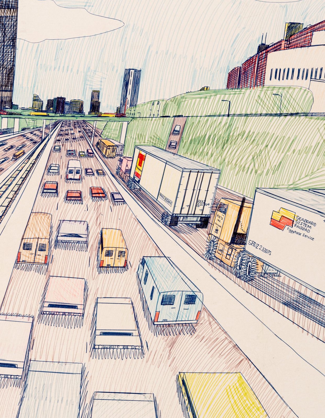 Wesley Willis | The Dan Ryan Expressway (1986) | MutualArt