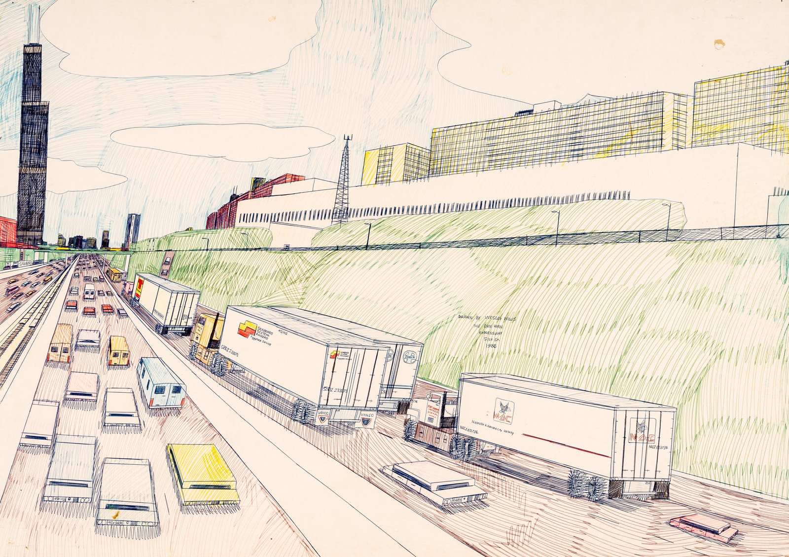 Wesley Willis | The Dan Ryan Expressway (1986) | MutualArt