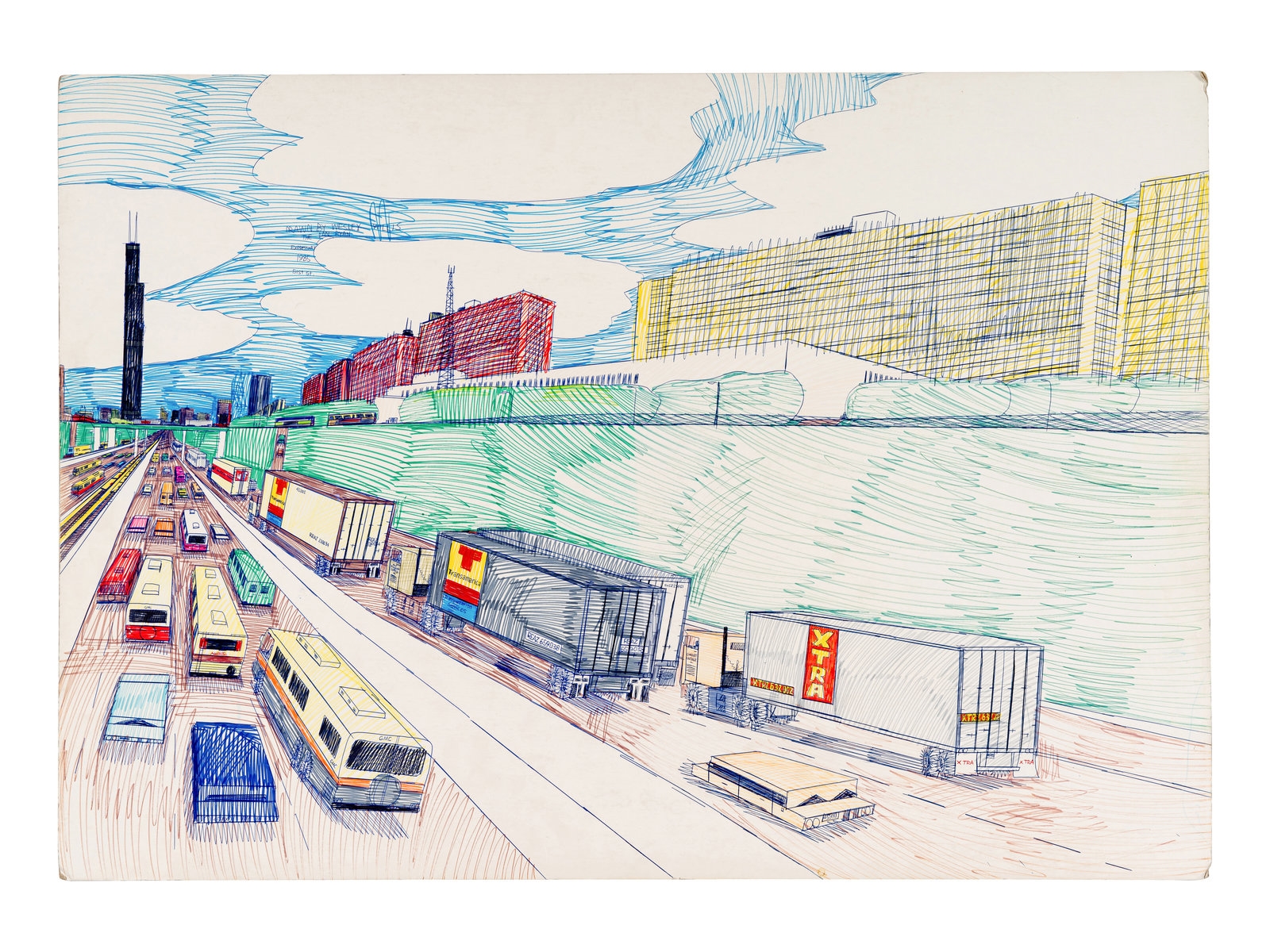 Wesley Willis | The Dan Ryan Expressway (1985) | MutualArt