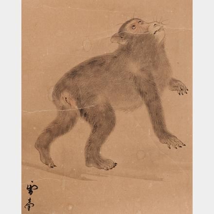 Tozaka Bun'yo | Laufender Affe (1830) | MutualArt