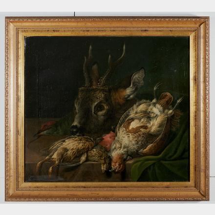 Johann Michael Schnitzler | Jagdstilleben mit Federvieh und Rehkopf ...