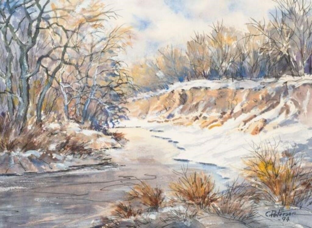 Carl William Peters | Watercolor Landscape of Woods by Carl Peterson ...