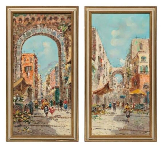 Antonio DeVity | Pair of Oil Cityscapes of Paris Signed DeVity. | MutualArt