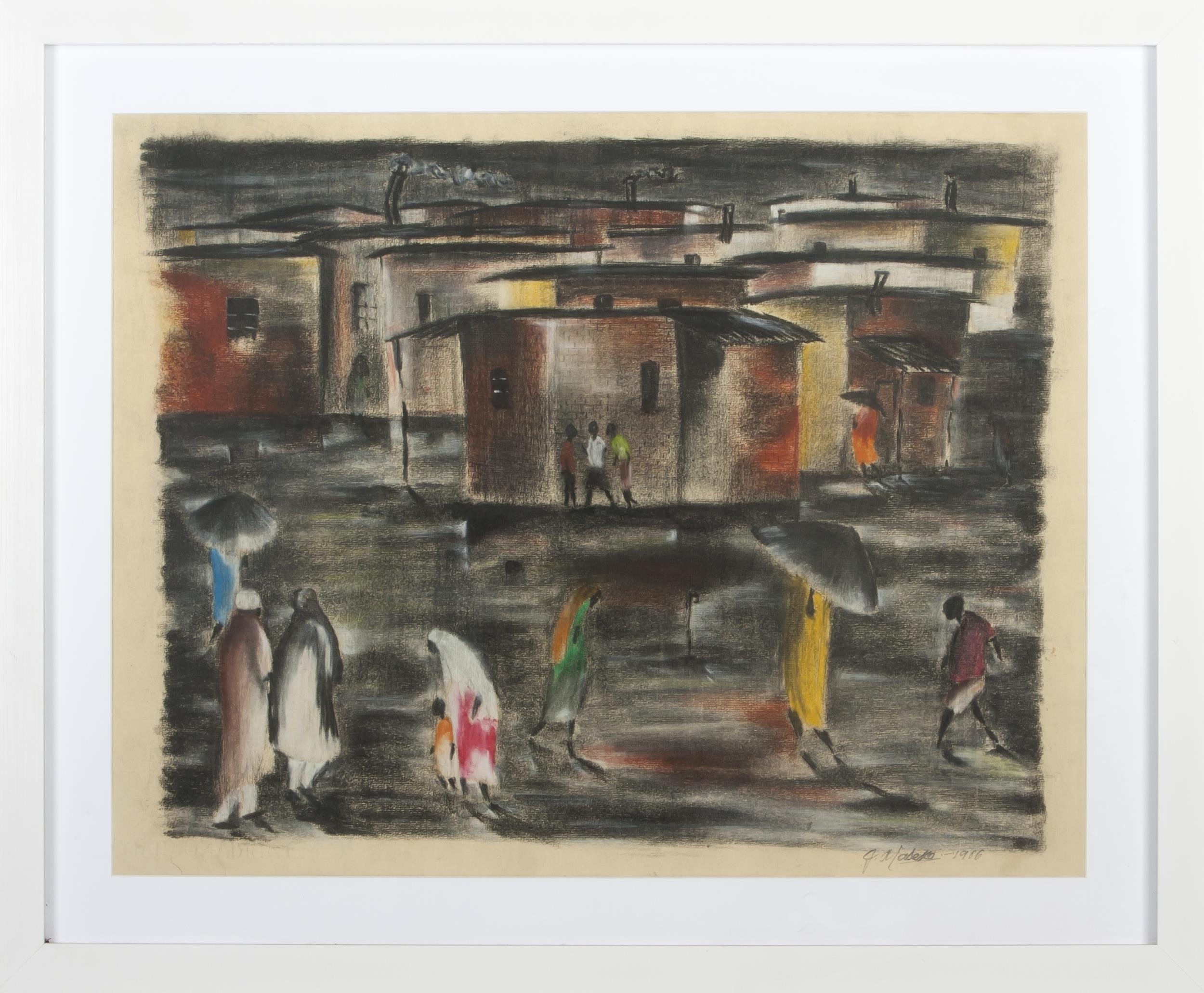 Joe Maseko | ) TOWNSHIP SCENE (1966) | MutualArt
