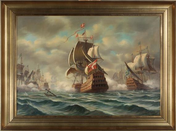 F. Lund | The battle in Koege Bay 1677 with Niels Juel's Ship ...