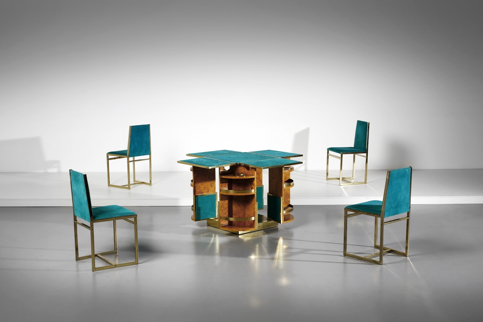 Renato Meneghetti | Cubo game table with four chairs for DDD Design ...