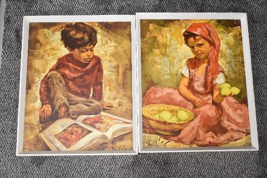 Robert Van Cleef | A pair of mid century kitsch prints on boards after ...