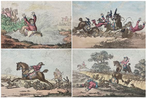 James Gillray | 'Hounds Finding' 'Hounds in Full Cry' 'Hounds Throwing ...
