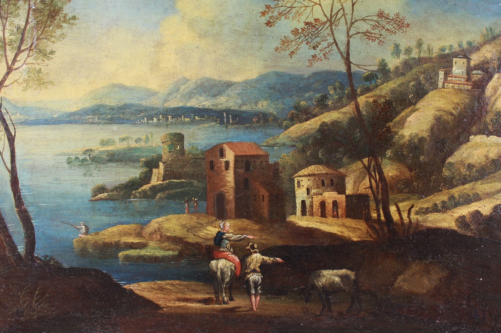 Francesco Zuccarelli | Lake landscape with wayfarers (20th Century ...