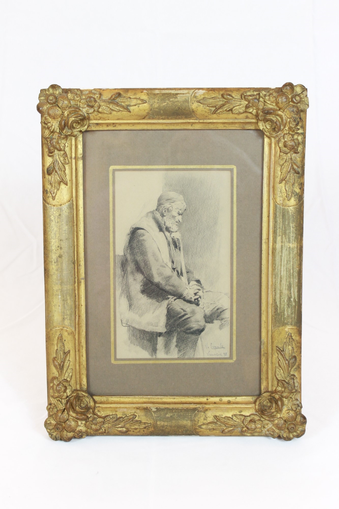 Vincenzo Caprile | Seated old man (1898) | MutualArt