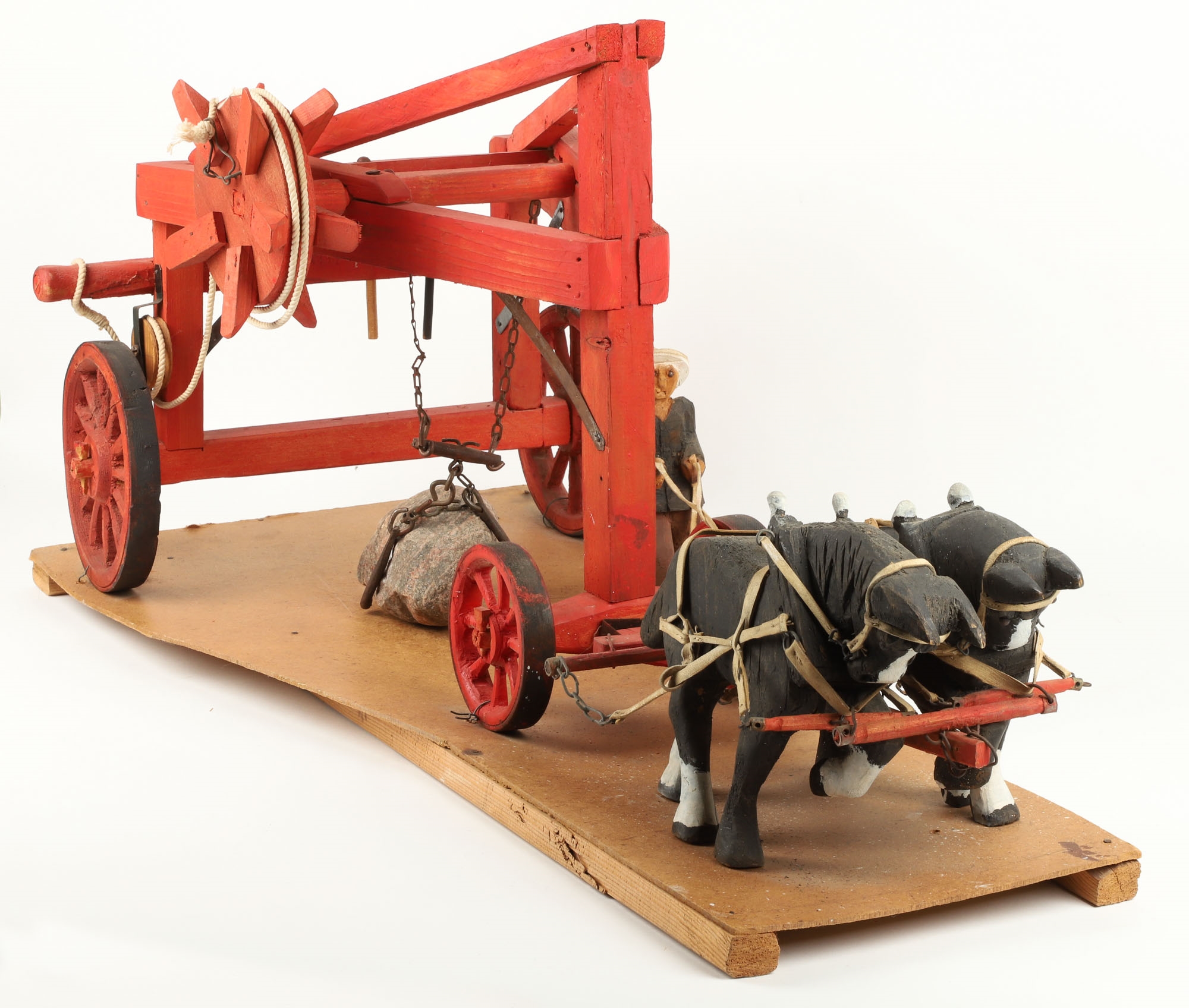 Canadian School, 20th Century | Model of a Horse-Drawn Rock Puller ...