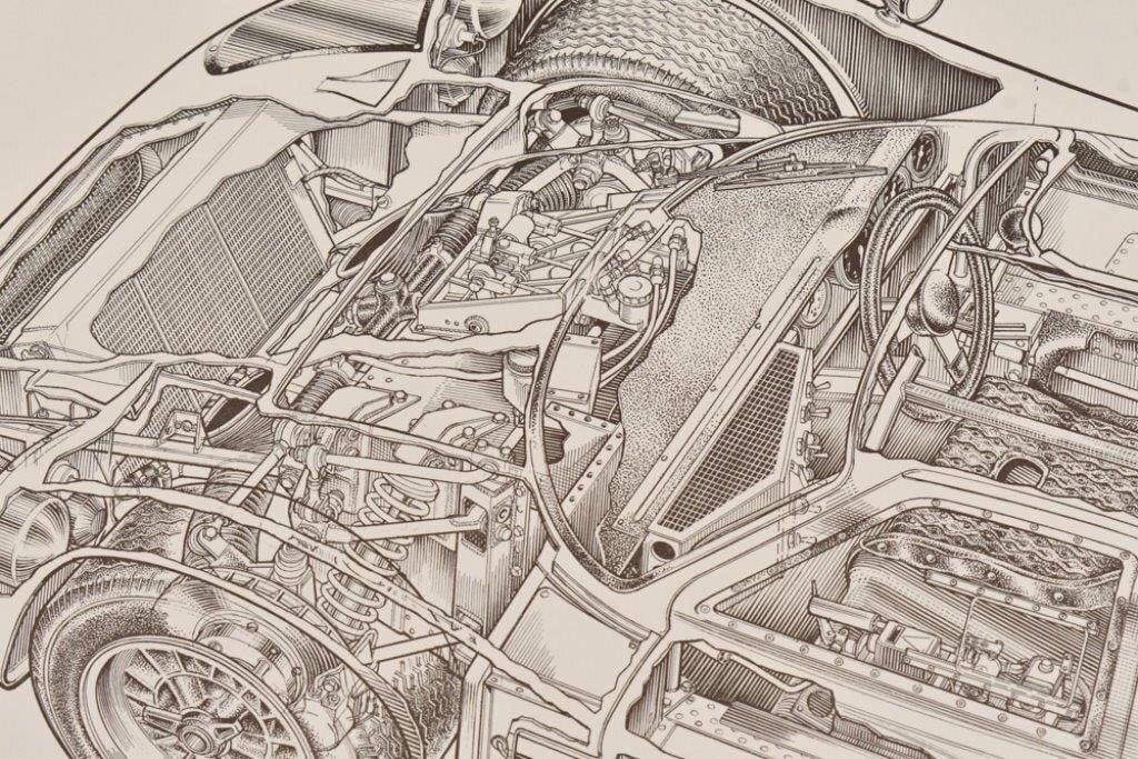 James Allington | Ford GT40 MK IV Cutaway Drawing by James Allington ...