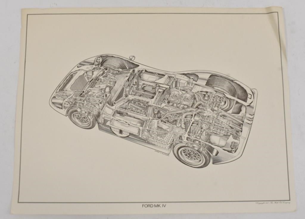 James Allington | Ford GT40 MK IV Cutaway Drawing by James Allington ...