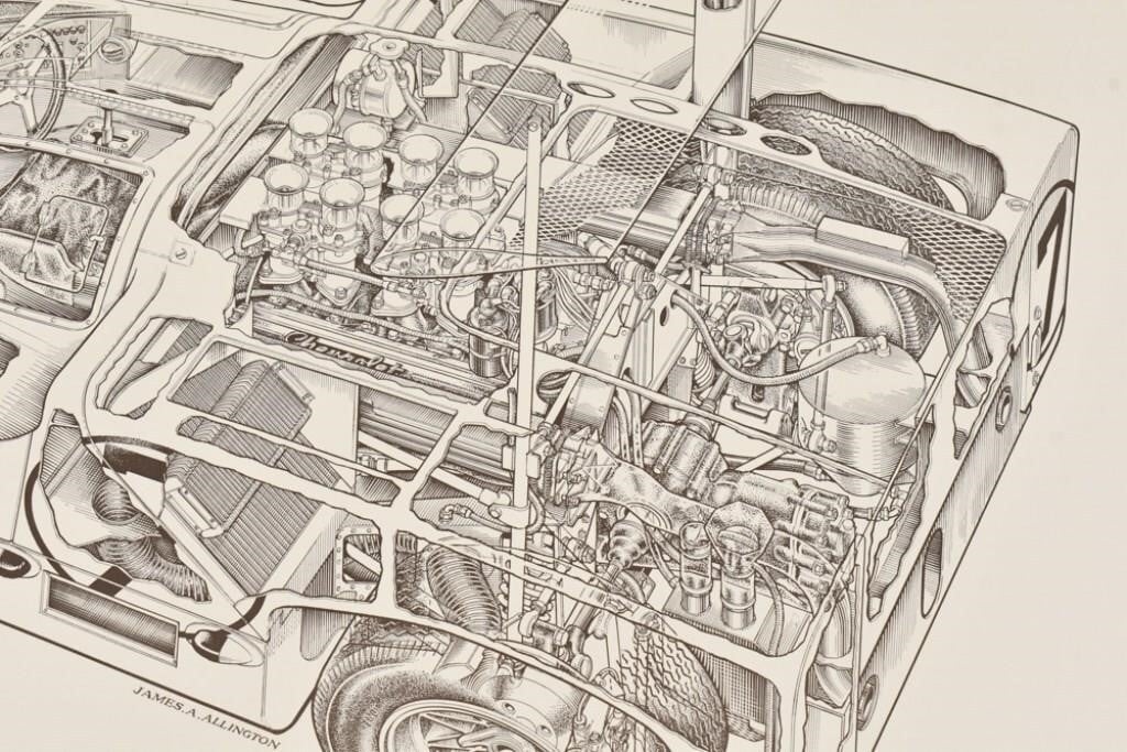 James Allington | Chaparral 2F Cutaway Drawing by James Allington (1967 ...