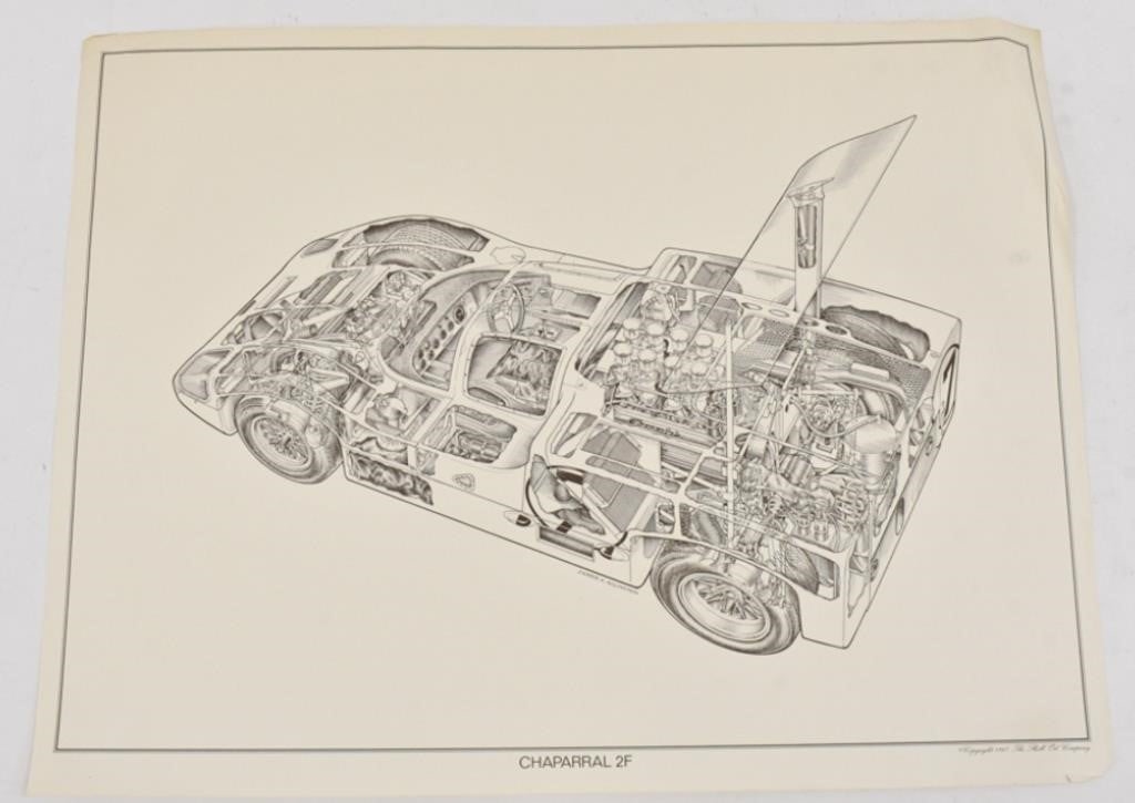 James Allington | Chaparral 2F Cutaway Drawing by James Allington (1967 ...