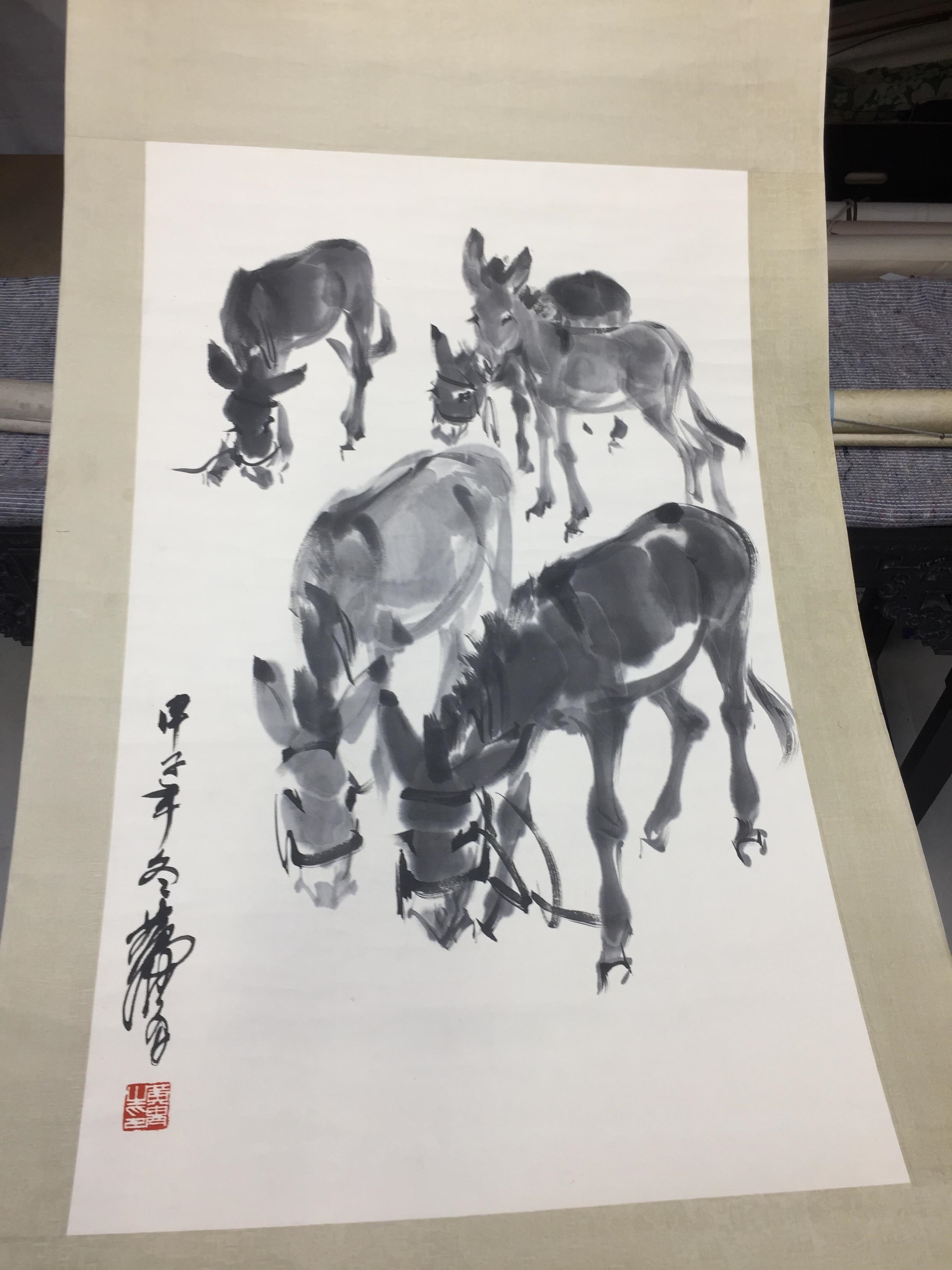 Huang Zhou | Study of donkeys | MutualArt