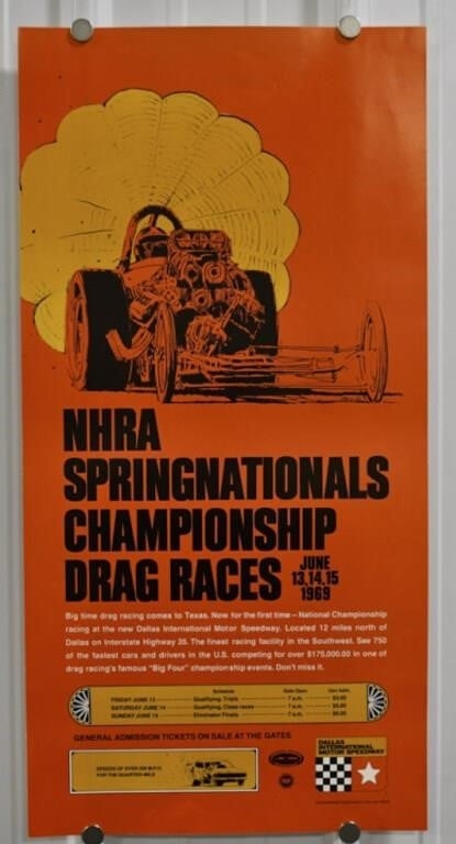 Bill Neale | 1969 NHRA Spring Dallas Speedway Poster (1969) | MutualArt